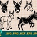 Donkey SVG Bundle - Cricut, Silhouette | Vector Donkey Cut File ...
