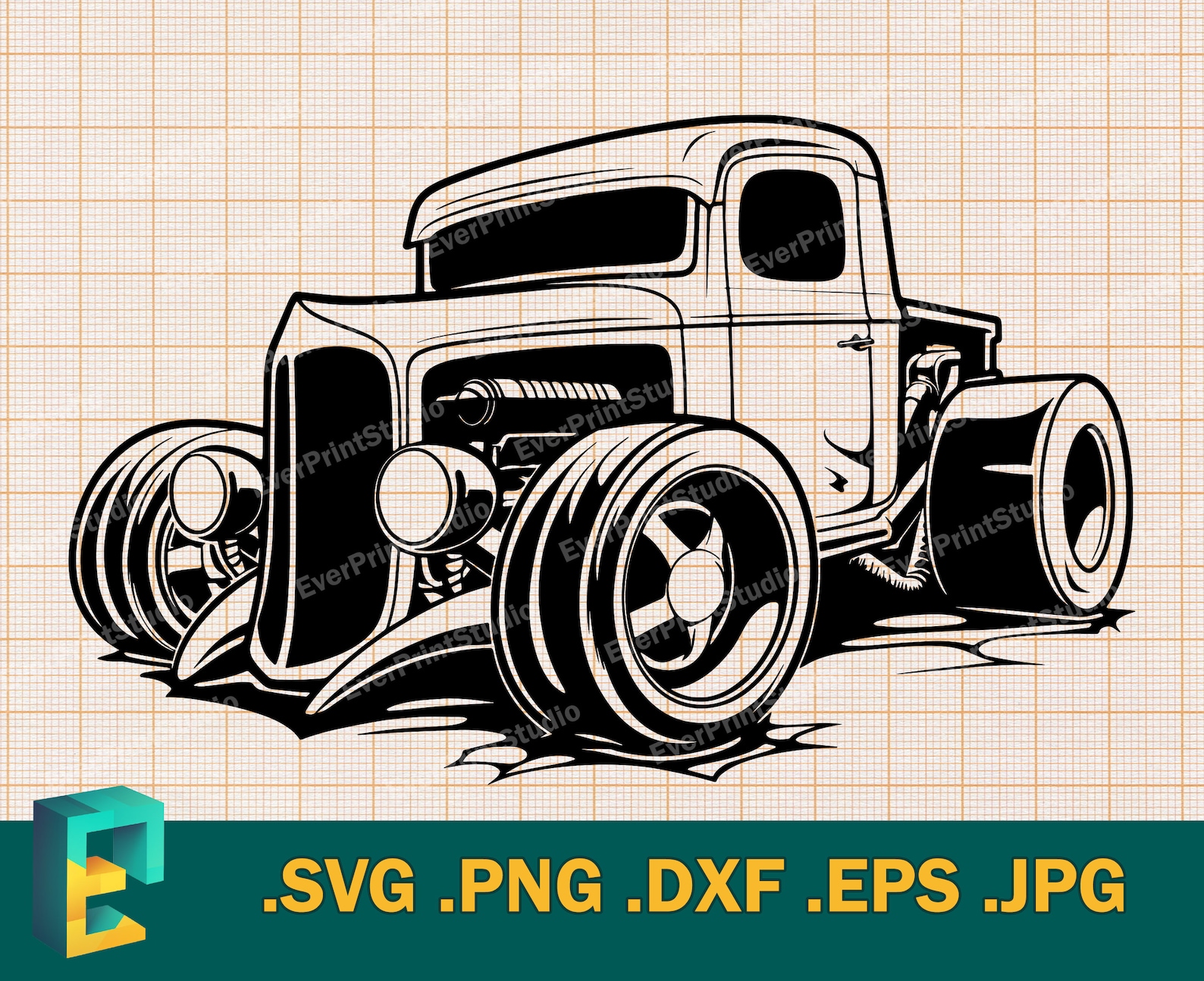 Rat Rod Rockabilly SVG - Cricut, Silhouette Cut File | Vector Artistic ...
