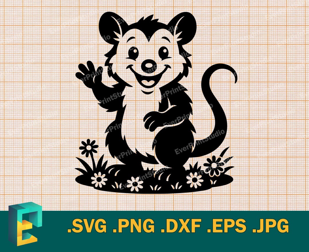 Opossum SVG - Cricut, Silhouette | Vector Cute Opossum Cut File ...