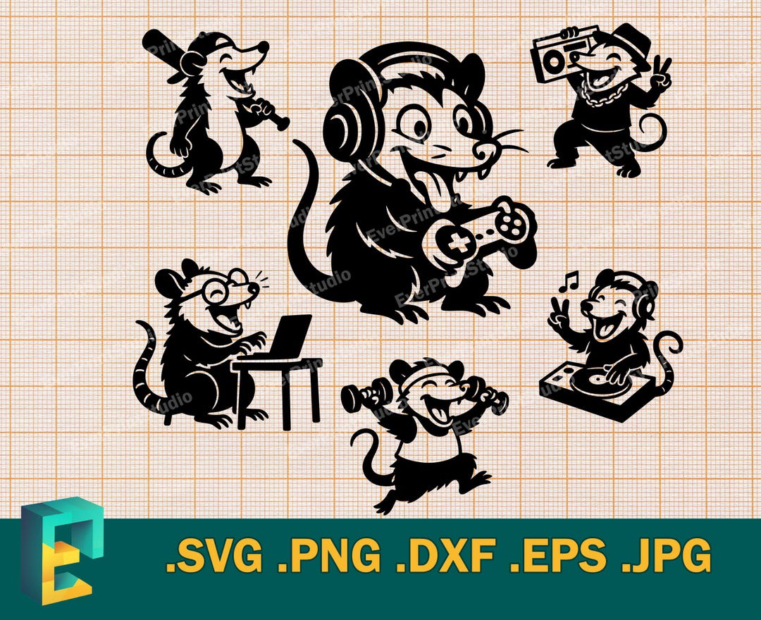 Opossum SVG - Cricut, Silhouette | Vector Cute Opossum Cut File ...