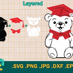 Teddy Bear in Graduation Cap SVG | Teddy Bear Graduate 2023 SVG ...