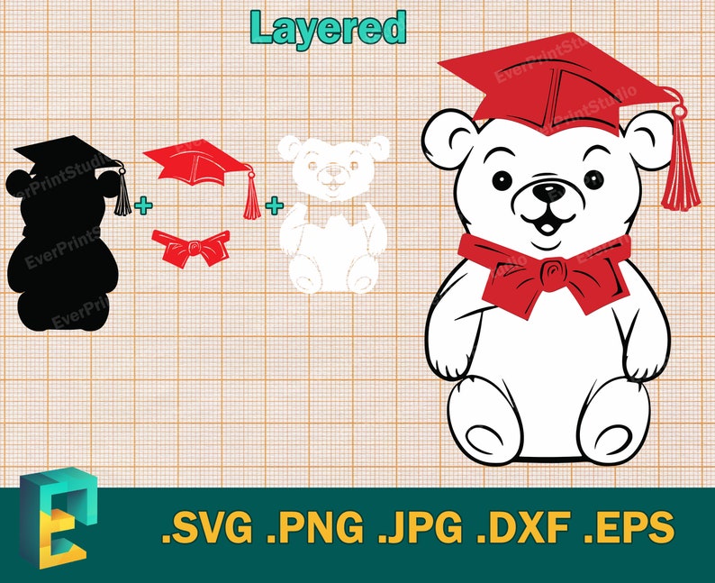 Teddy Bear in Graduation Cap SVG | Teddy Bear Graduate 2023 SVG ...