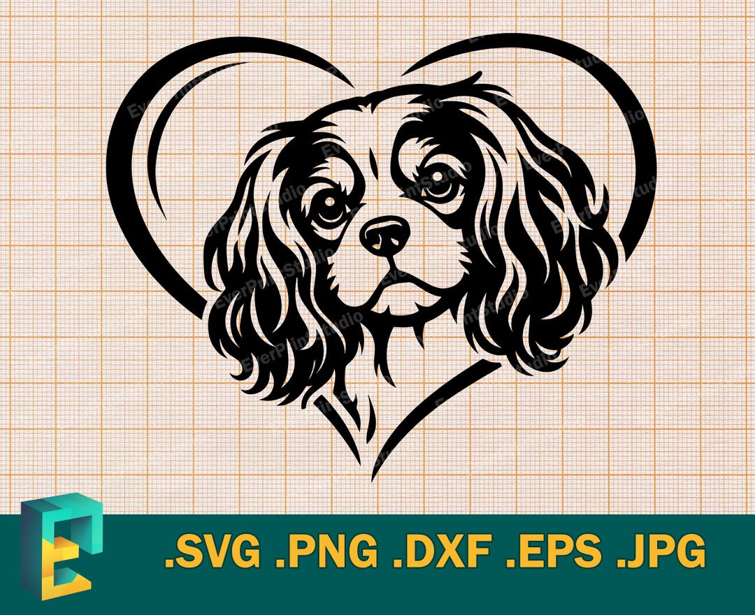 Cavalier King Charles Spaniel SVG - Cricut, Silhouette | Vector Cute ...
