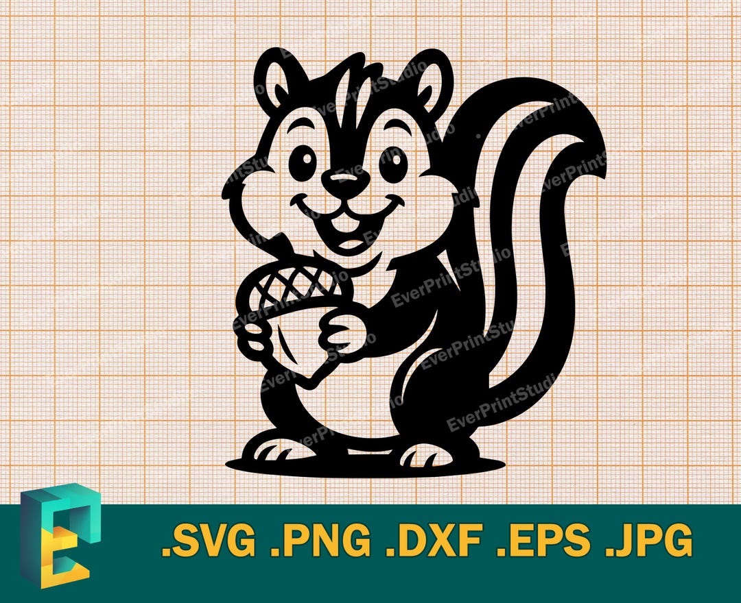 Chipmunk SVG - Cricut, Silhouette | Happy Chipmunk Cut File for Cricut ...