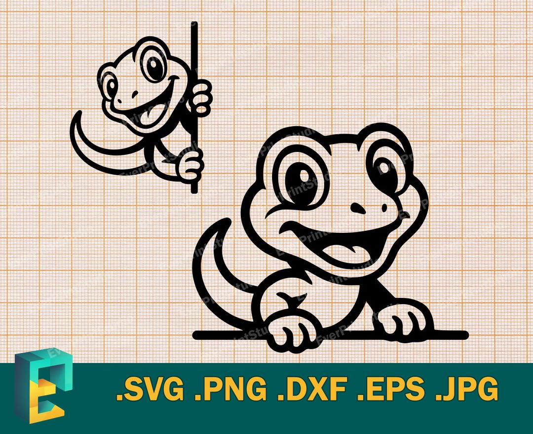 Peeking Lizard SVG - Cricut & Silhouette Cut File | Vector Cute Baby ...