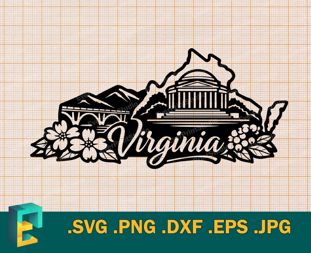 Virginia SVG - Cricut, Silhouette | Vector Outline Virginia State USA ...