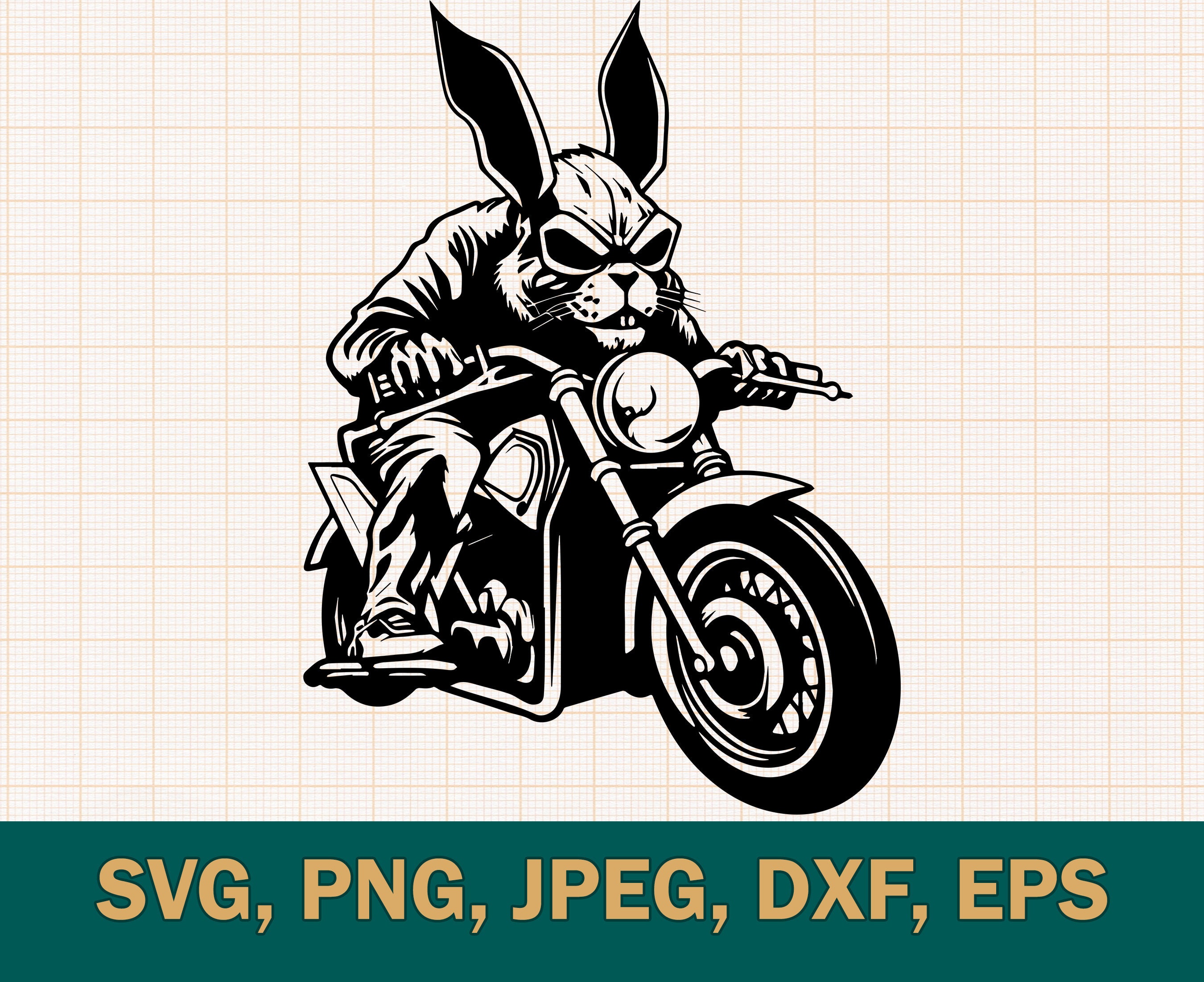 Biker Rabbit Svg File Devil Biker Svg Bunny Biker From - Etsy Ireland