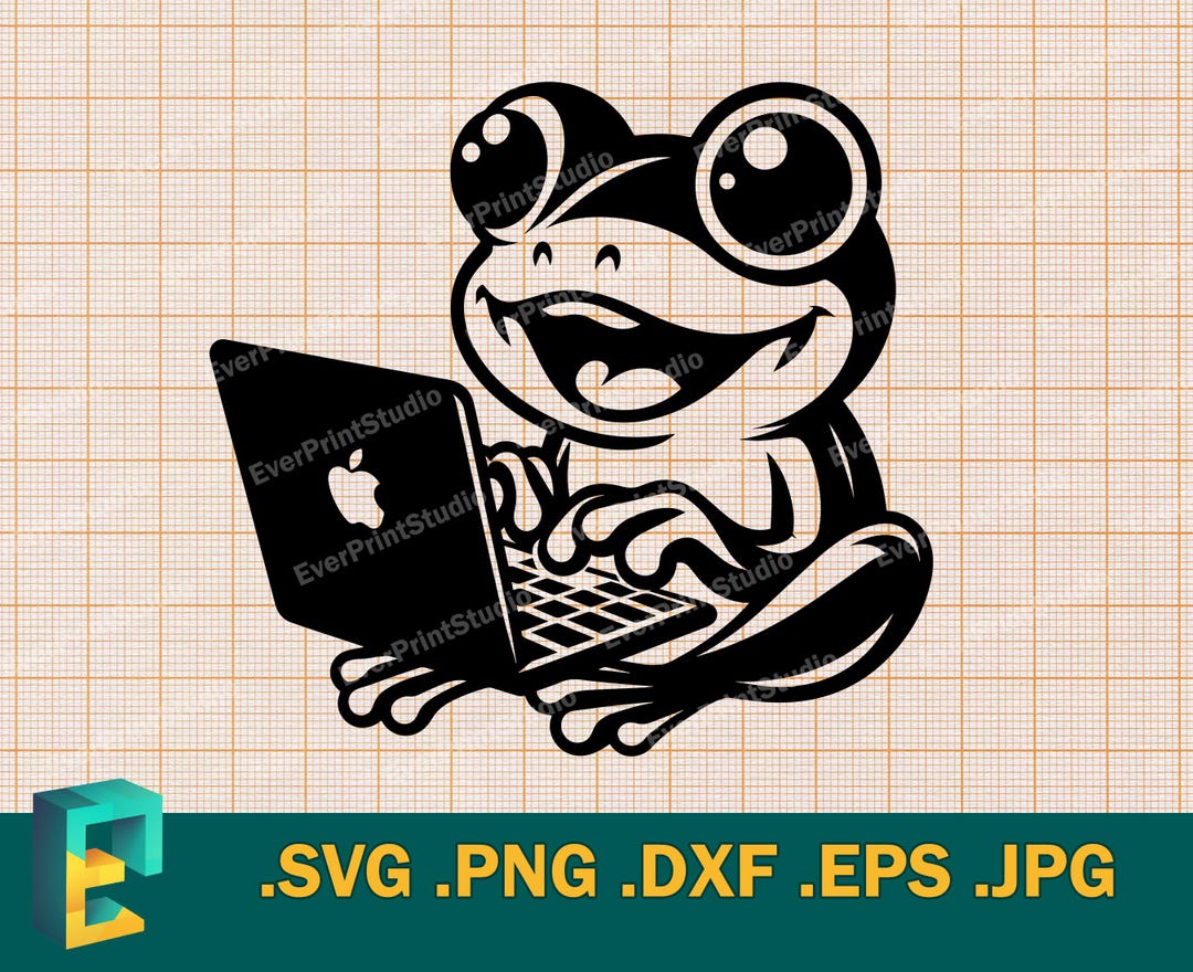 Office Frog SVG - Cricut, Silhouette | Vector Funny Office Programmer ...