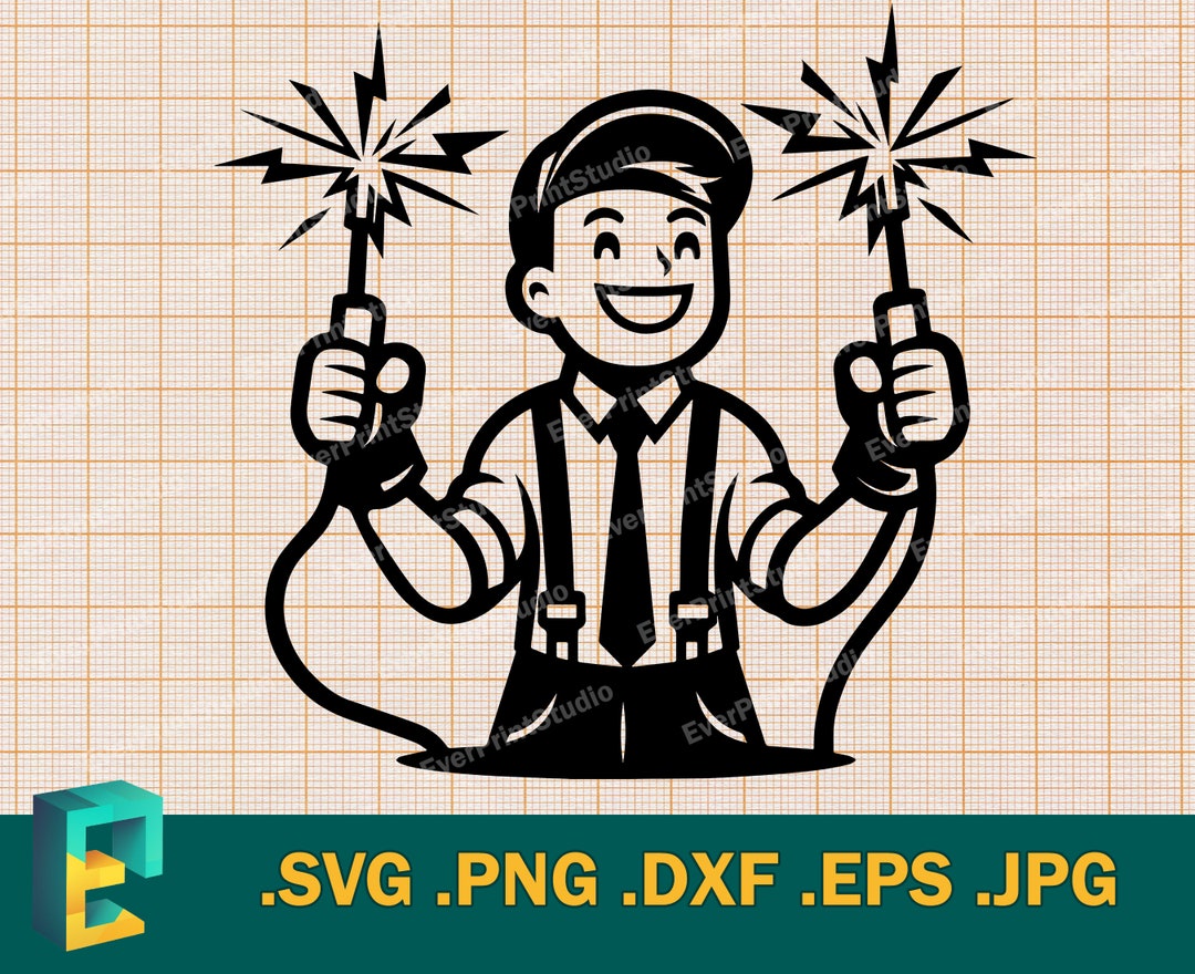 Electrician SVG - Cricut, Silhouette | Vector Happy Electrician Svg Cut ...