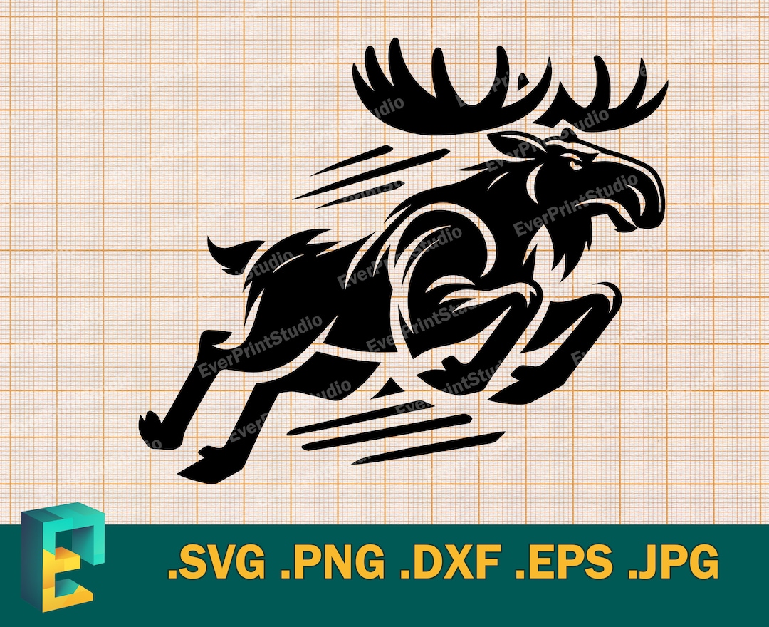 Running Moose SVG Cricut, Silhouette Vector Moose Cut File Download ...