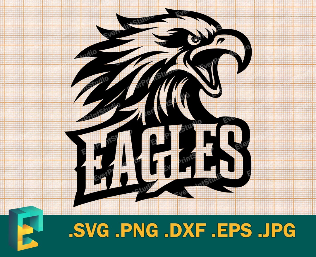 Eagles Mascot Design Svg - Cricut, Silhouette | Eagles Sports Team Logo ...