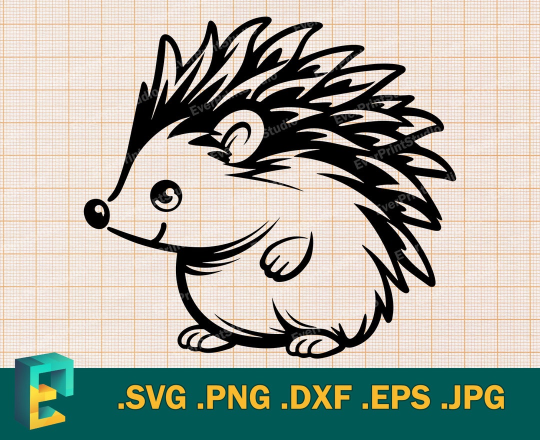 Hedgehog SVG File - Cricut, Silhouette Template | Vector Hedgehog Cut ...