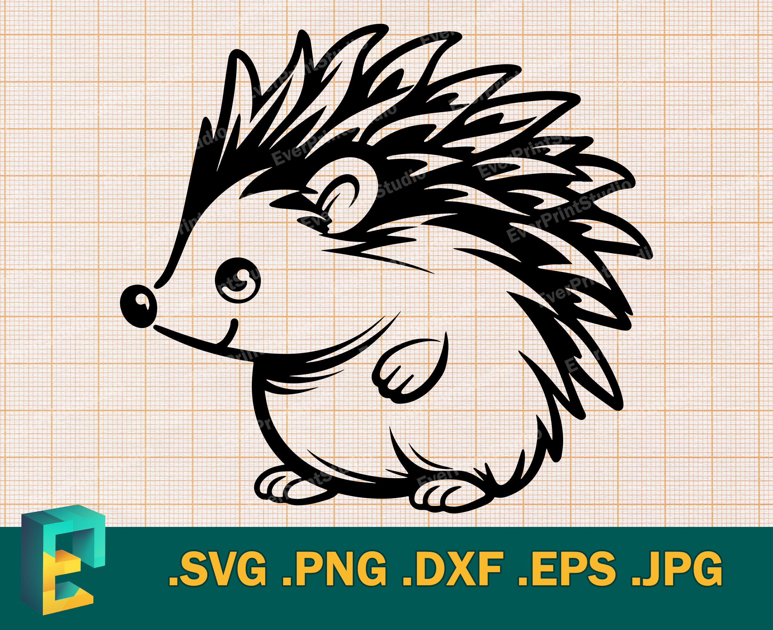 Hedgehog SVG File - Cricut, Silhouette Template | Vector Hedgehog Cut ...