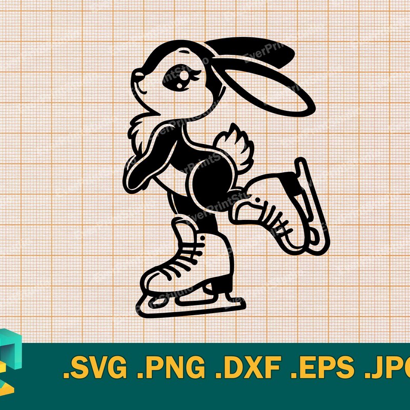 Rabbit on Skates Art - Etsy