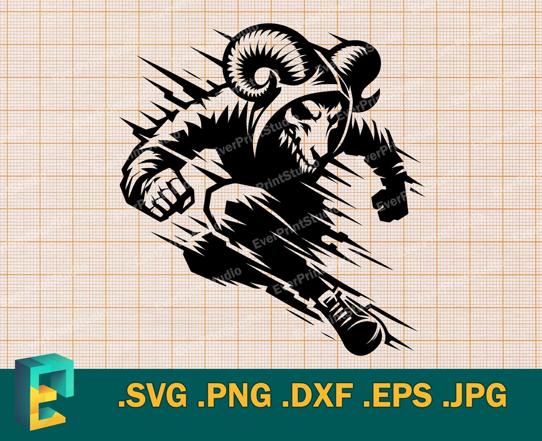 Ram SVG - Cricut, Silhouette | Vector Angry Fighter Ram Cut File ...