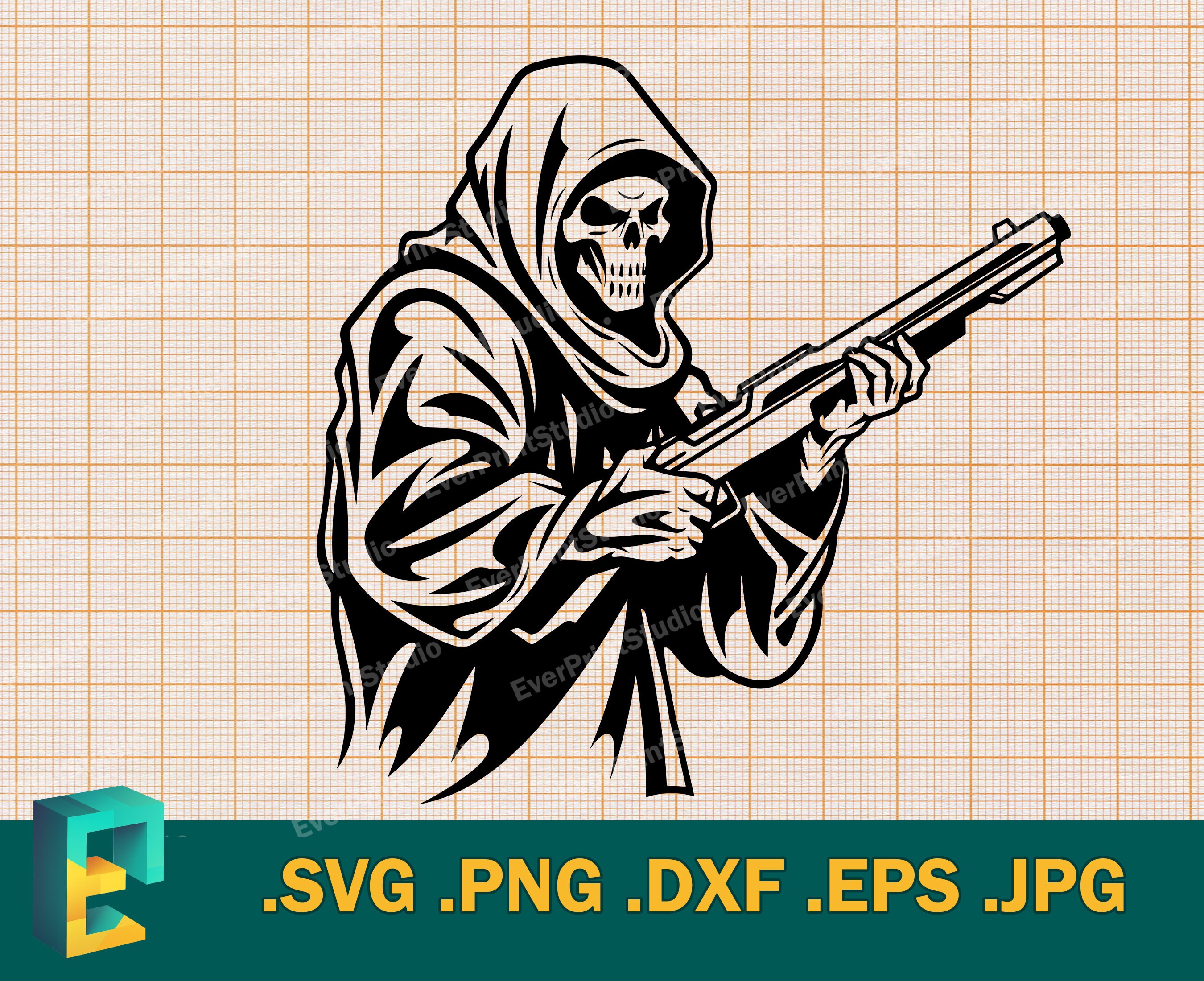 Grim Reaper SVG Cricut Silhouette Vector Grim Reaper Cut - Etsy