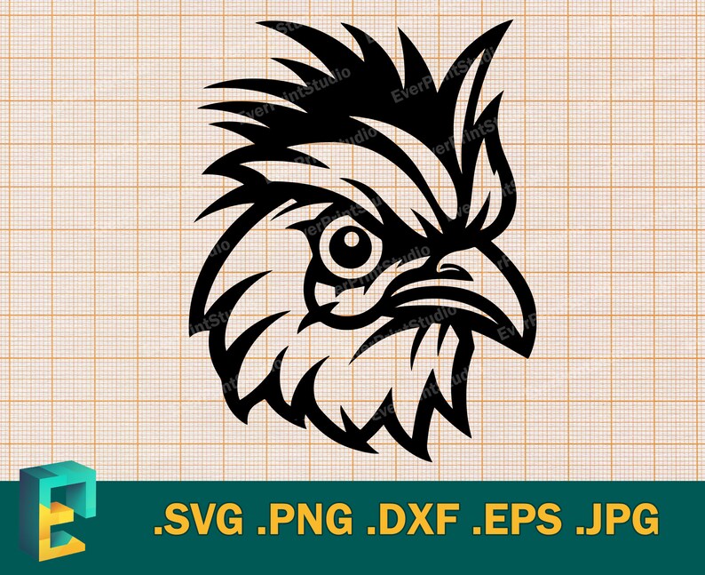 Chicken Rooster SVG Cricut Silhouette Vector Angry - Etsy