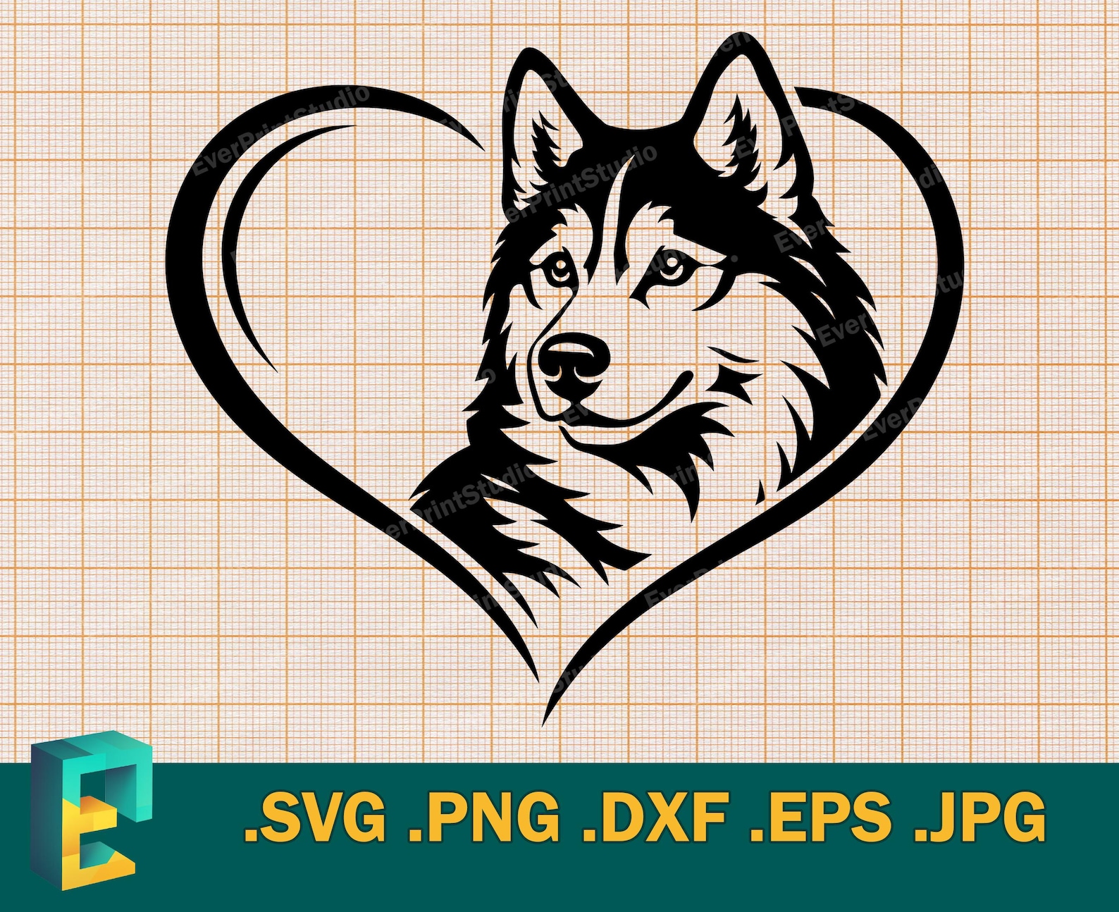 Siberian Husky SVG - Cricut, Silhouette Cut File | Vector Cute Husky ...