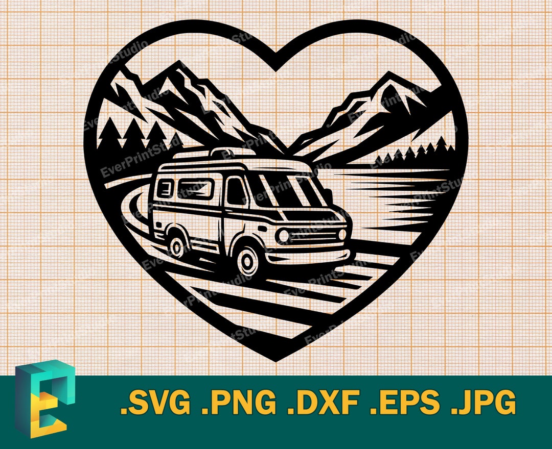 Motorhome SVG - Cricut, Silhouette | Vector RV Clipart SVG Cut File ...