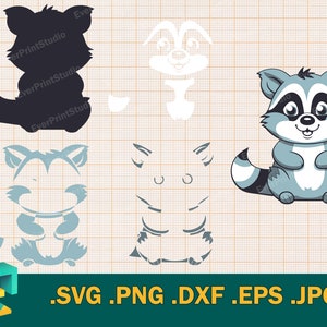 Raccoon SVG | Cute Raccoon Layered SVG - Cricut Cut Files, Silhouette ...