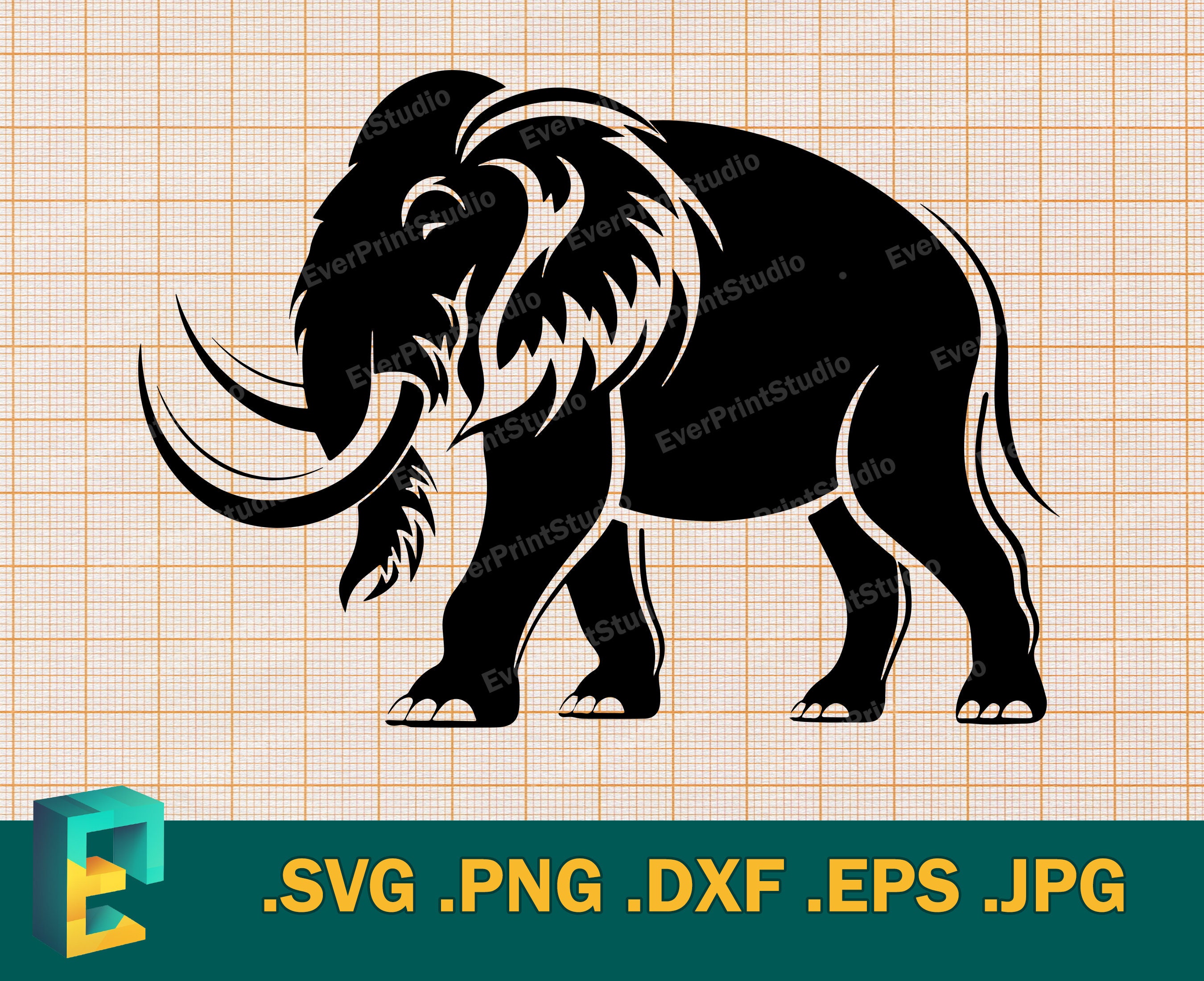 Mammoth SVG Cricut & Silhouette Cute Mammoth Vector - Etsy
