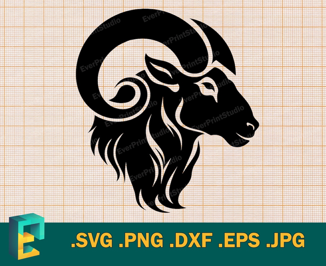 Ram SVG - Cricut, Silhouette | Artistic Design Ram Cut File | Clipart ...