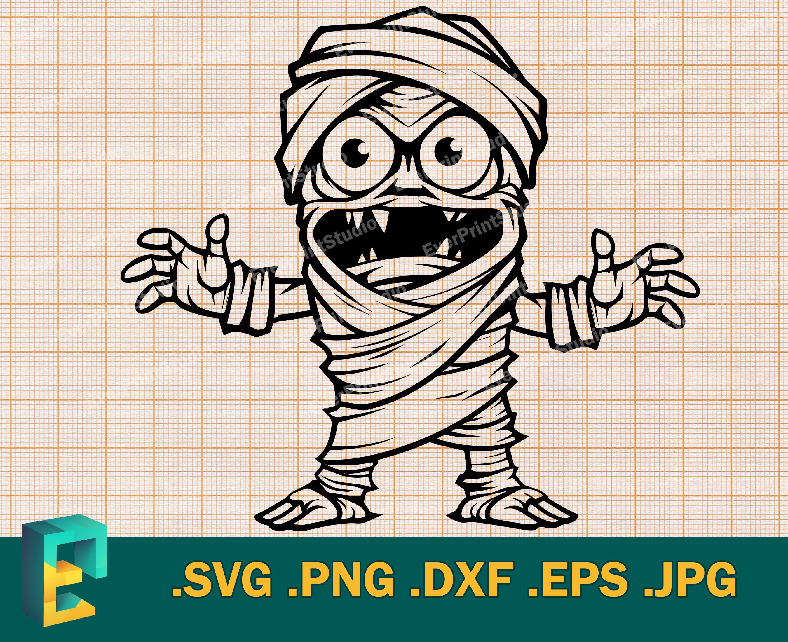 Mummy SVG Cricut Silhouette Vector Cute Mummy Cut File - Etsy