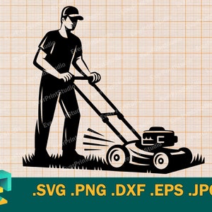 Lawn Mowing Svg - Cricut, Silhouette | Vector Lawn Mowing Cut File ...