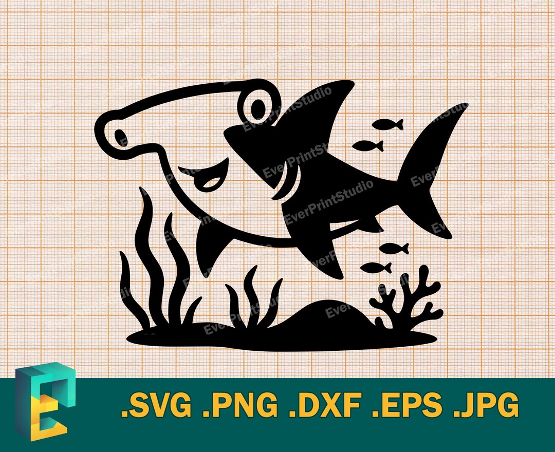 Hammerhead Shark SVG - Cricut, Silhouette | Vector Hammerhead Fish SVG ...