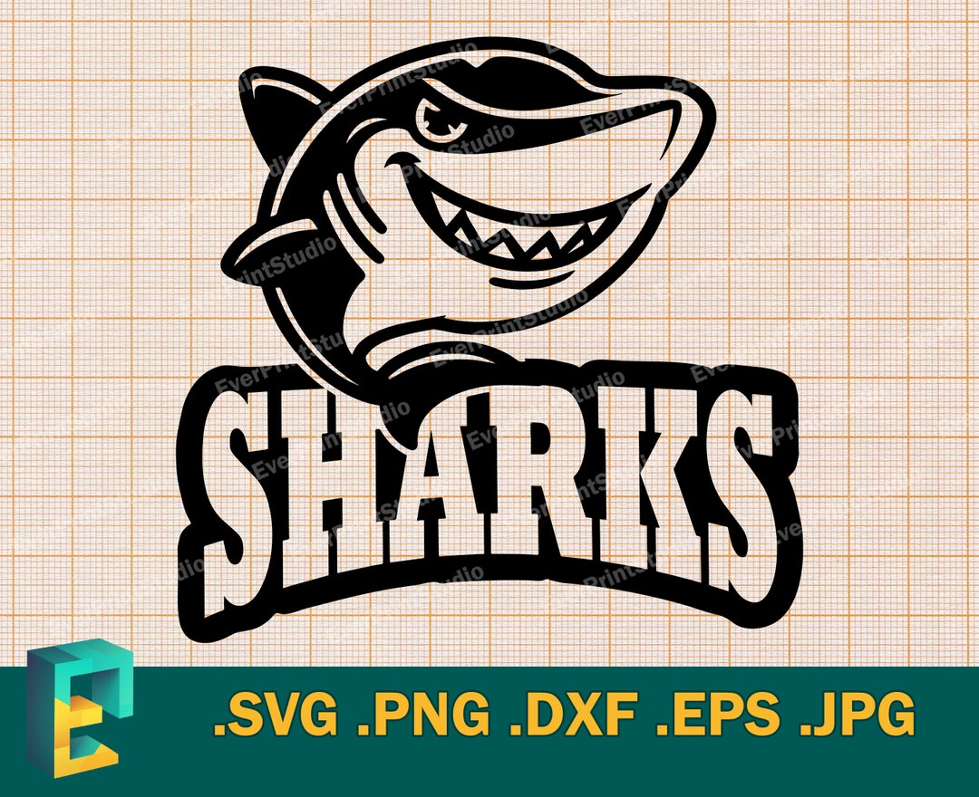 Sharks SVG - Cricut, Silhouette | Sharks Kids Sports Team Shirt Spirit ...