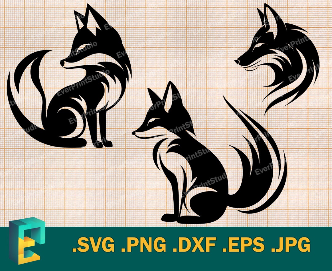 Cute Fox SVG - Cut Files for Cricut, Silhouette | Vector Fox Cut File ...