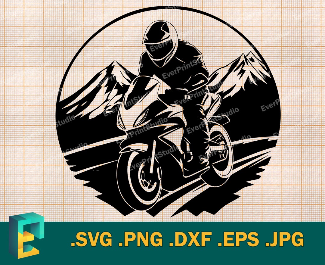 Biker SVG - Cricut, Silhouette | Vector Motorcycle Cut File, Biker Svg ...