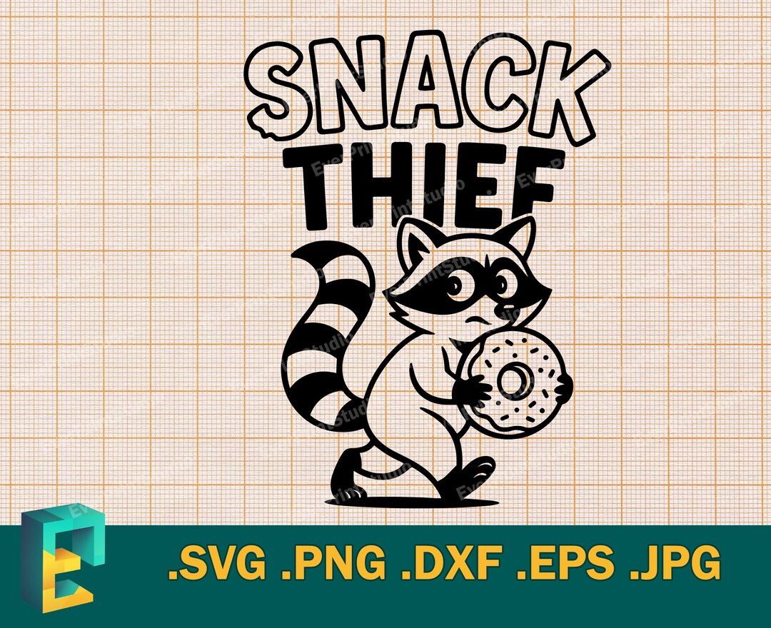 Raccoon Thief SVG - Cricut, Silhouette | Snack Thief Raccoon Cut File ...