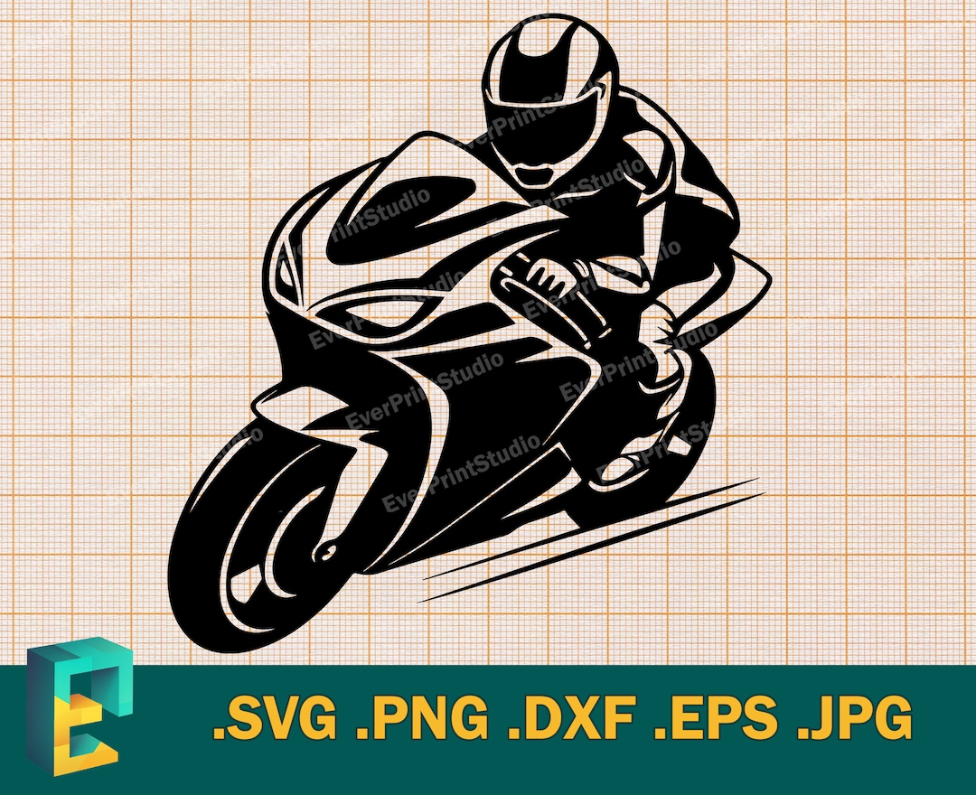 Sportbike Rider SVG - Cricut, Silhouette | Vector Sport Bike Rider Svg ...