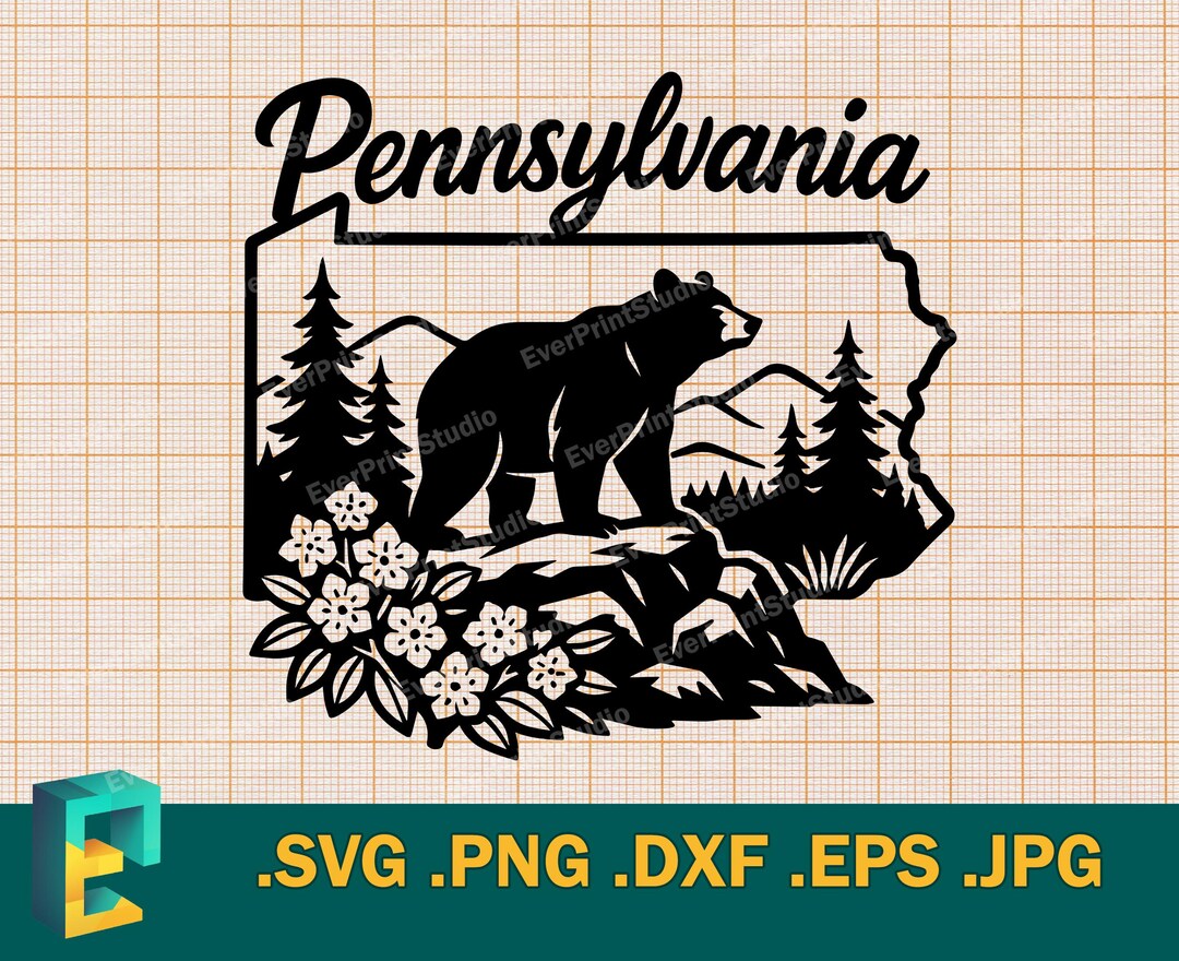 Pennsylvania SVG - Cricut, Silhouette | Vector Pennsylvania State USA ...
