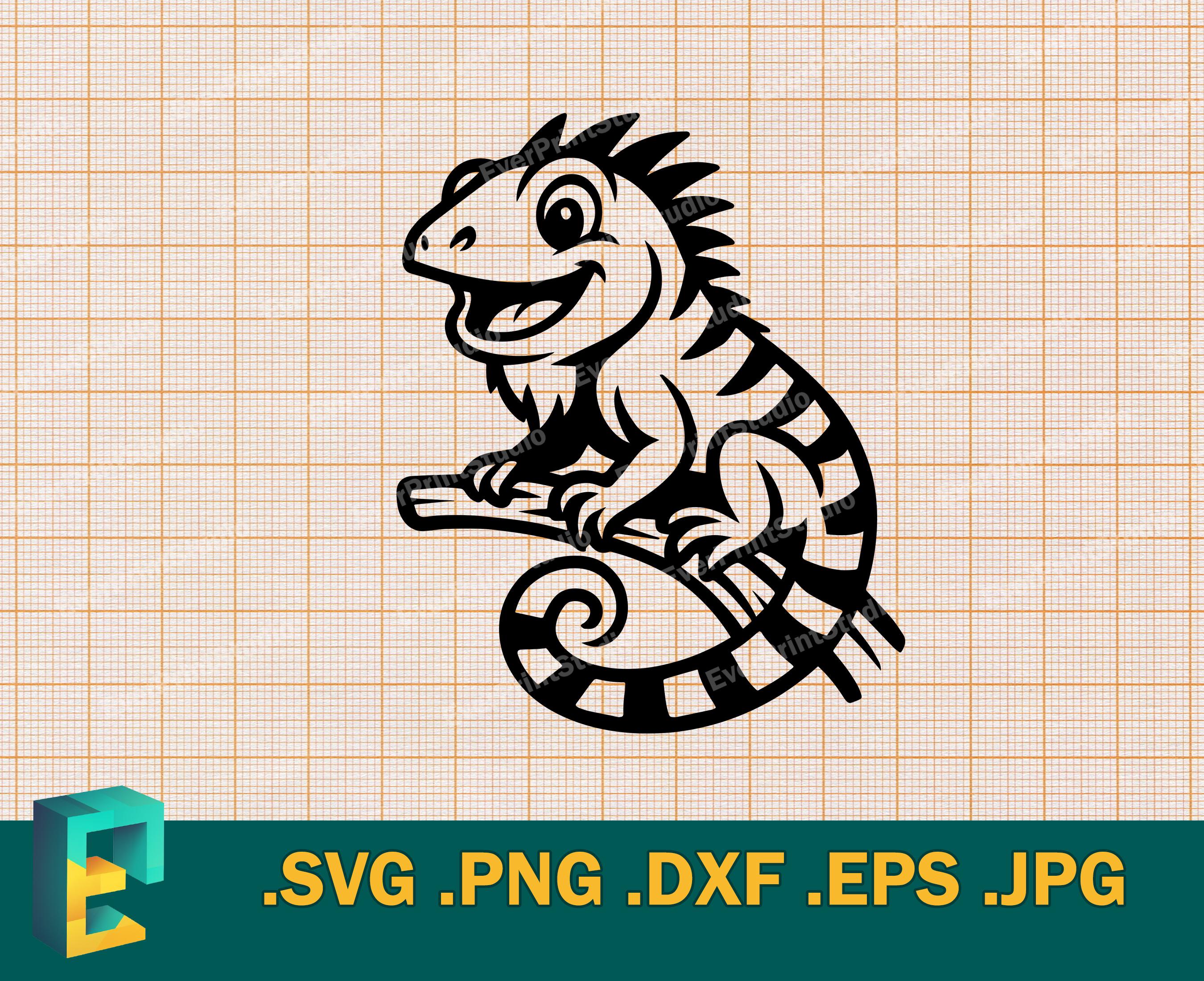 Iguana SVG - Cricut, Silhouette | Vector Iguana Reptile Cut File ...
