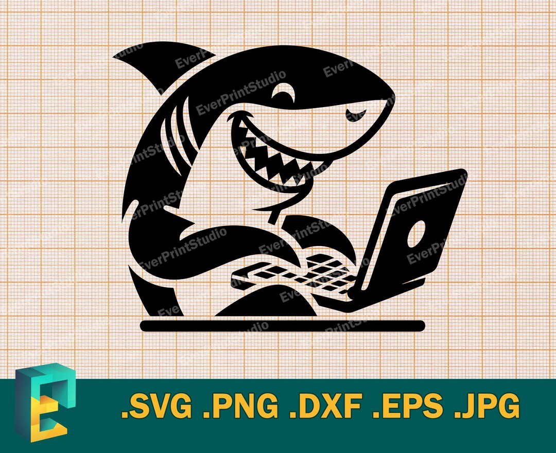 Office Shark SVG - Cricut, Silhouette | Gamer Shark SVG Cut File ...