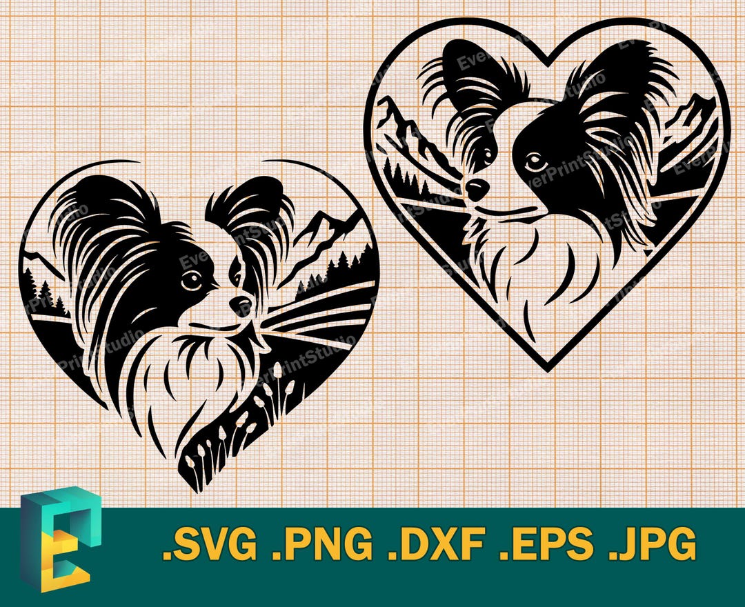 Papillon SVG - Cricut, Silhouette | Vector Cute Papillon Dog Cut File ...