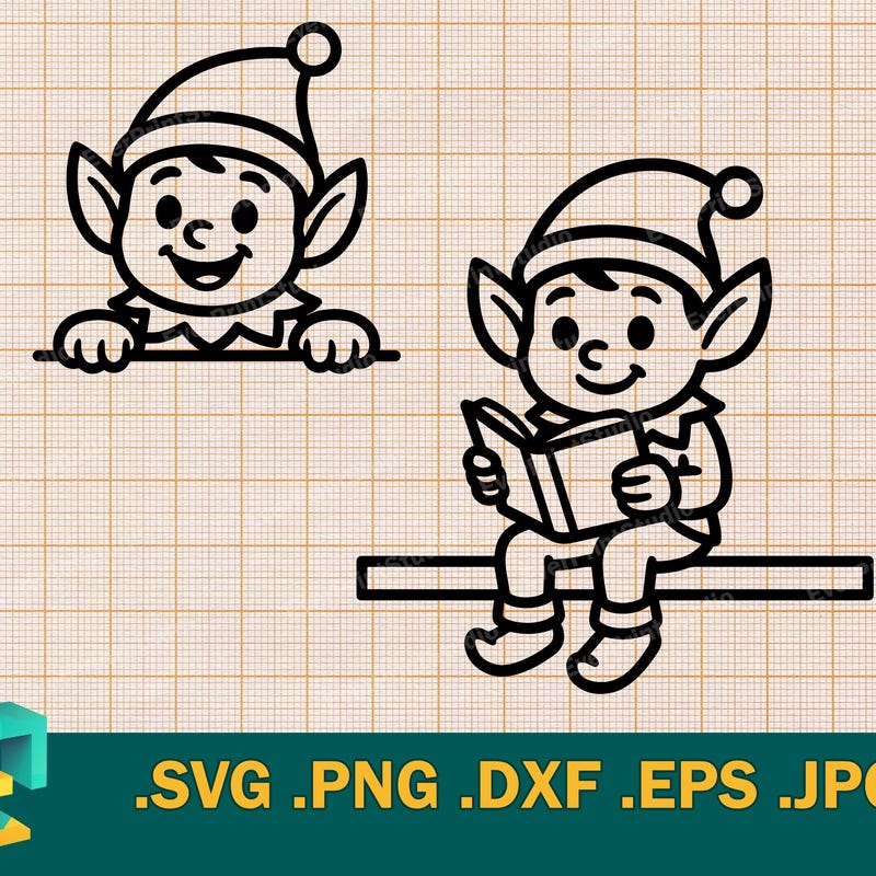 Peeking Elf Svg - Etsy