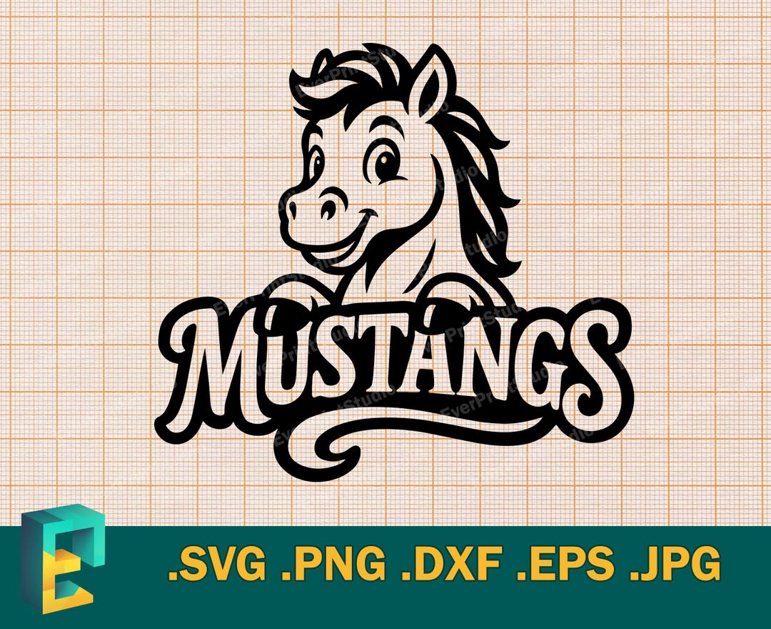 Little Mustangs Team SVG - Cricut, Silhouette | Vector Mustangs Kids ...