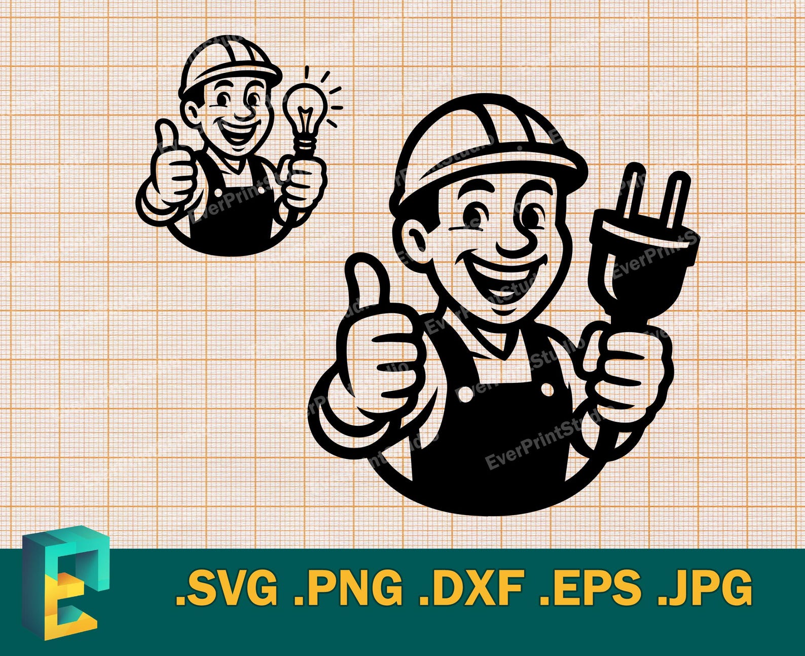 Electrician SVG - Cricut, Silhouette | Vector Happy Electrician Svg Cut ...