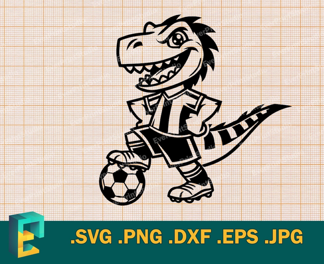 Raptor Soccer SVG - Cricut, Silhouette. Vector Raptor Mascot Soccer ...