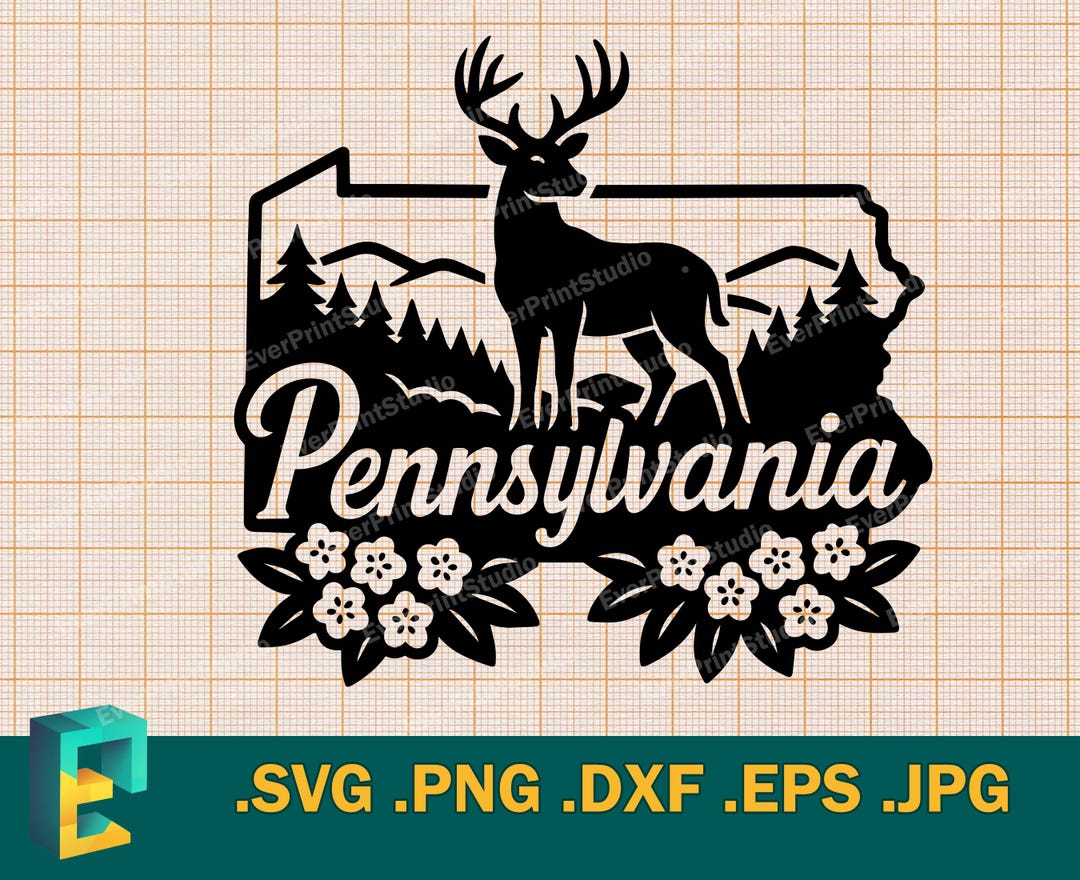 Pennsylvania SVG - Cricut, Silhouette | Vector Pennsylvania State USA ...