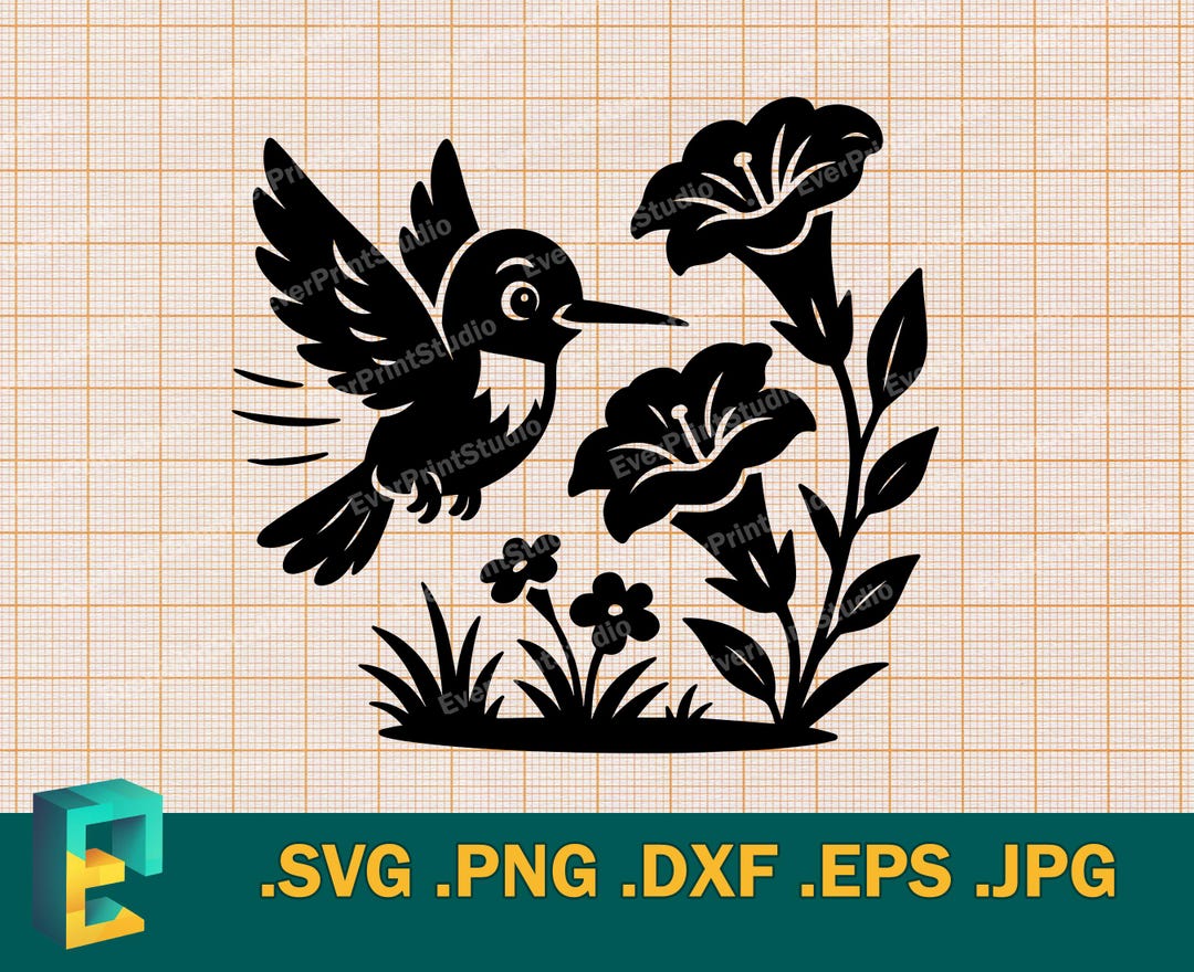 Cute Hummingbird Svg - Cricut, Silhouette | Vector Hummingbird Cut File ...