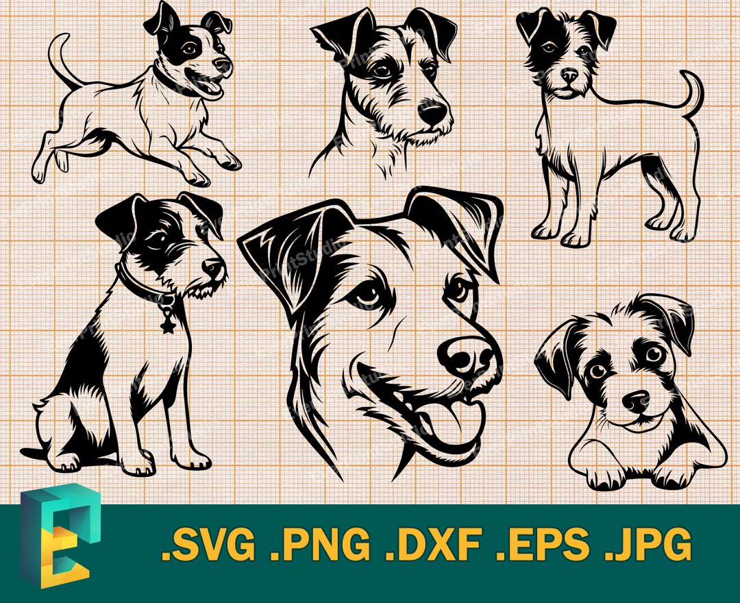Jack Russell Terrier SVG - Cricut, Silhouette | Vector Dog Jack Russell ...