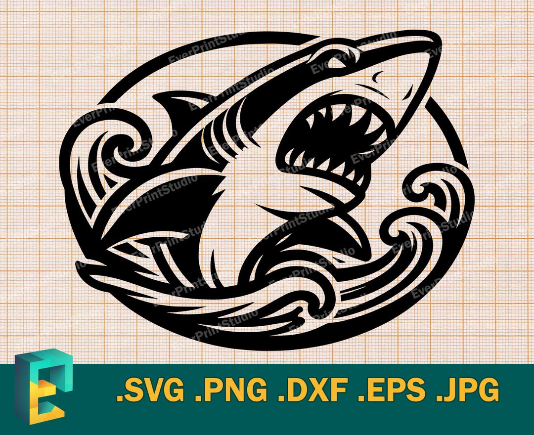 Shark SVG - Cricut, Silhouette | Shark Attacking Vector Cut File ...