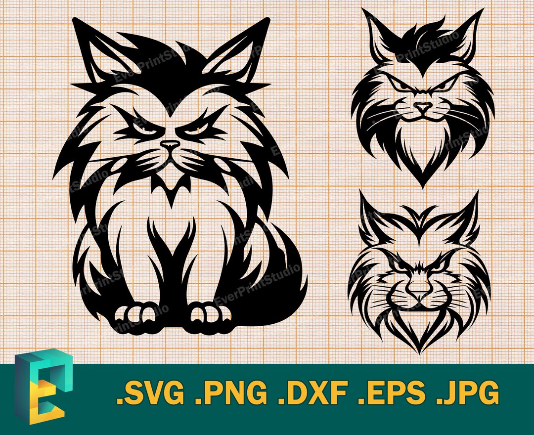 Maine Coon SVG Cricut, Silhouette Vector Maine Coon Cat Cut File ...