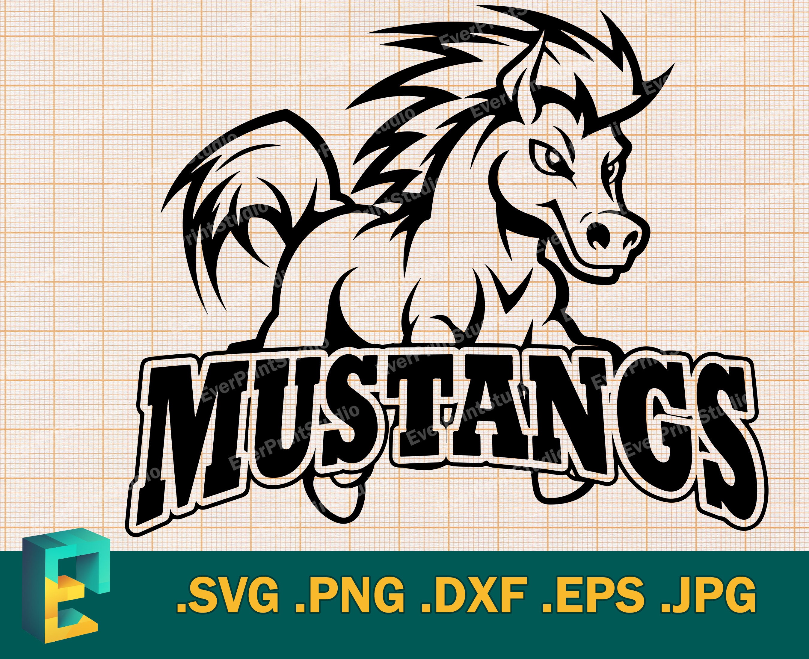 Mustangs SVG Cricut Silhouette Cut File Little Mustangs - Etsy