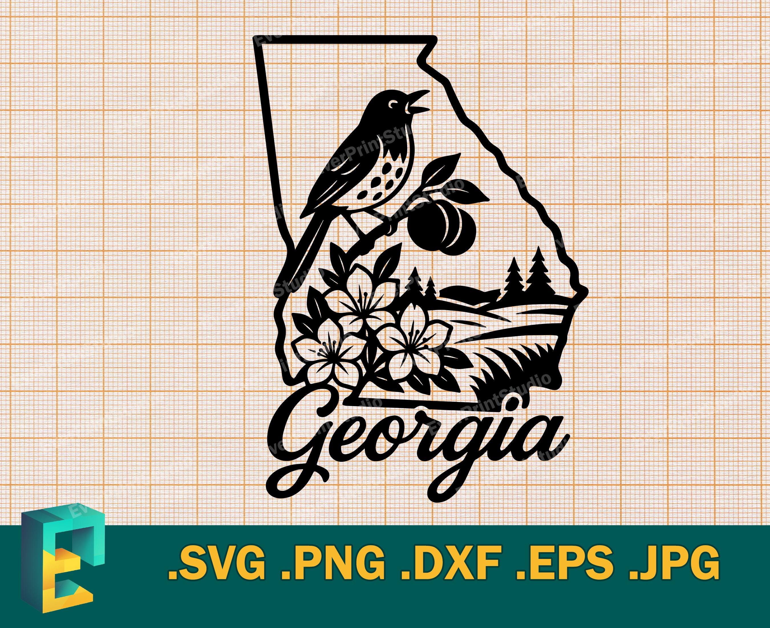 Georgia SVG - Cricut, Silhouette | Vector State Bird of Georgia State ...