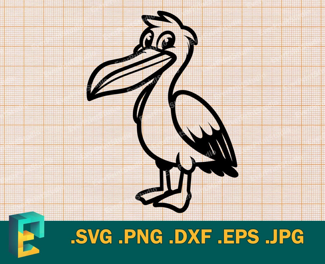 Pelican SVG - Cricut, Silhouette | Vector Cute Pelican SVG Cut File ...